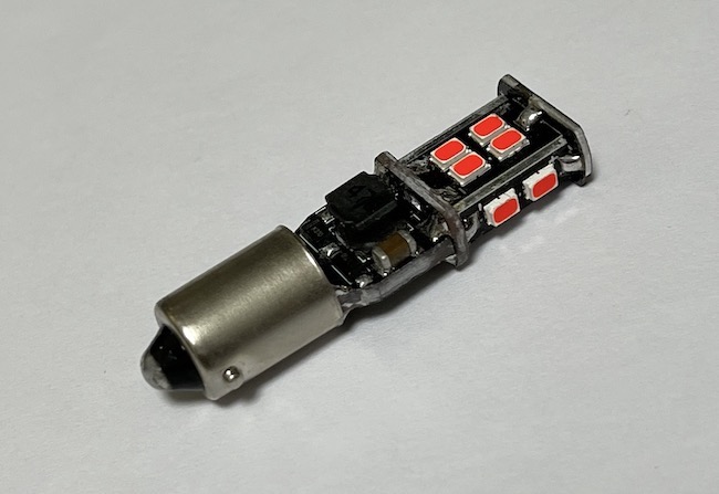 BAY9S(H21W) 120°ピン角違い／Power 3020LED(14pcs) 400LM／CANBUS キャンセラー内蔵／2個セット ...